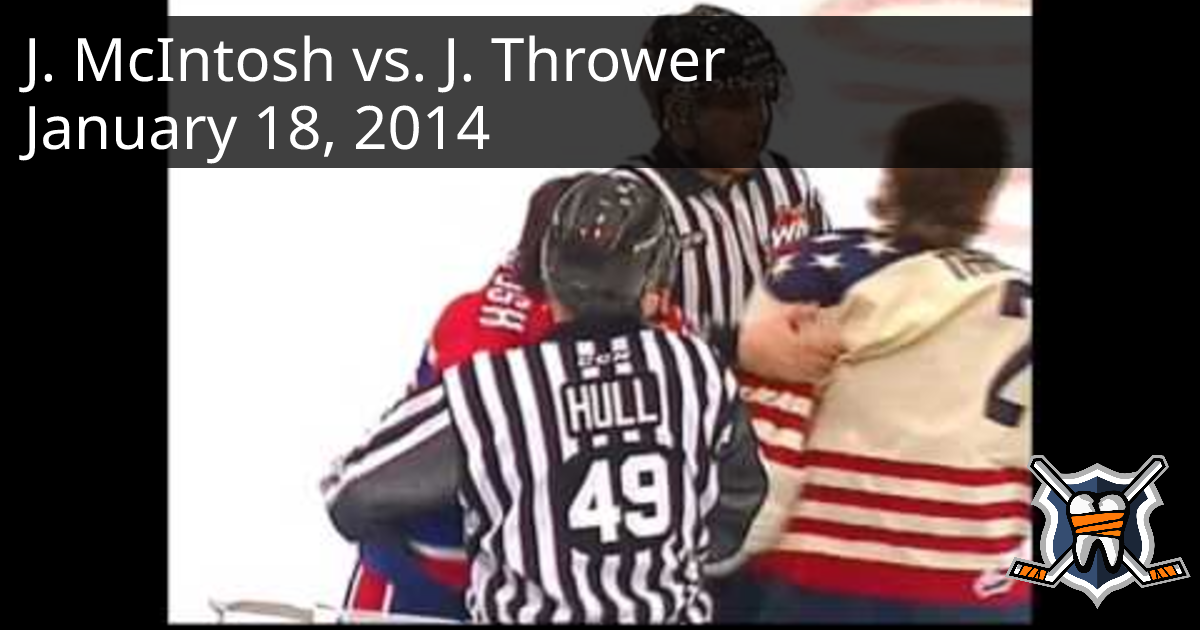 Jeremy McIntosh vs. Josh Thrower, January 18, 2014 - Spokane Chiefs vs ...