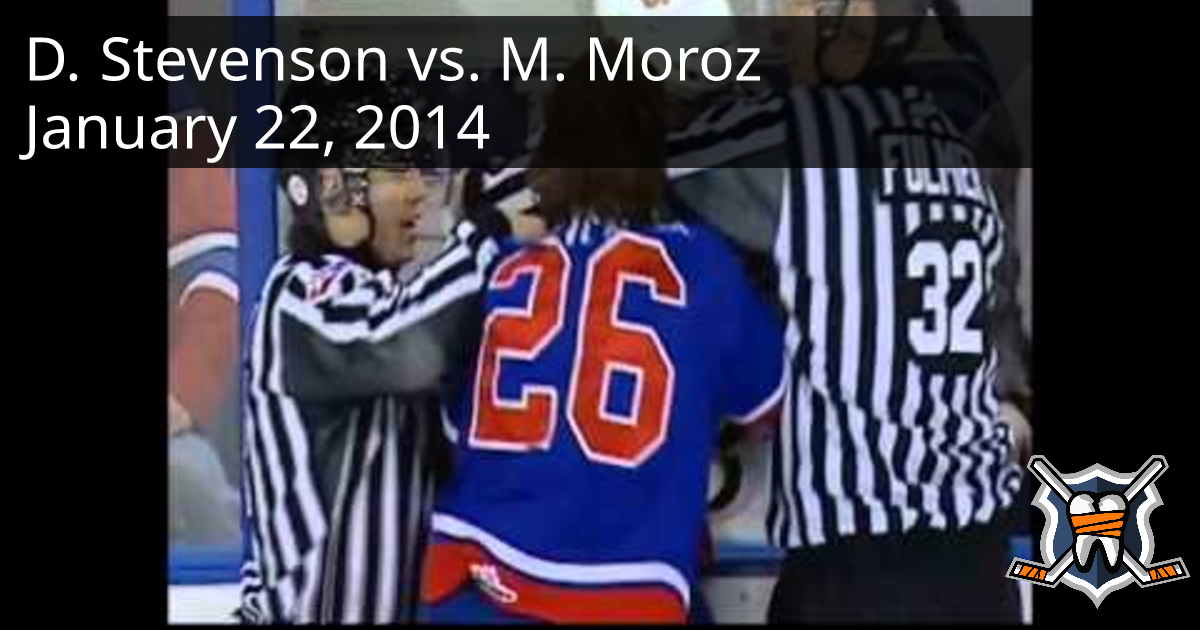 Dyson Stevenson vs. Mitch Moroz, January 22, 2014 - Regina Pats vs ...