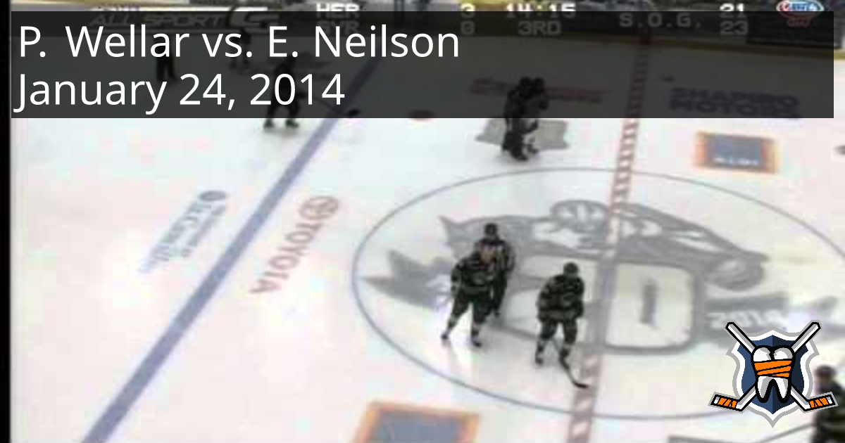 Patrick Wellar vs. Eric Neilson, January 24, 2014 - Hershey Bears vs ...