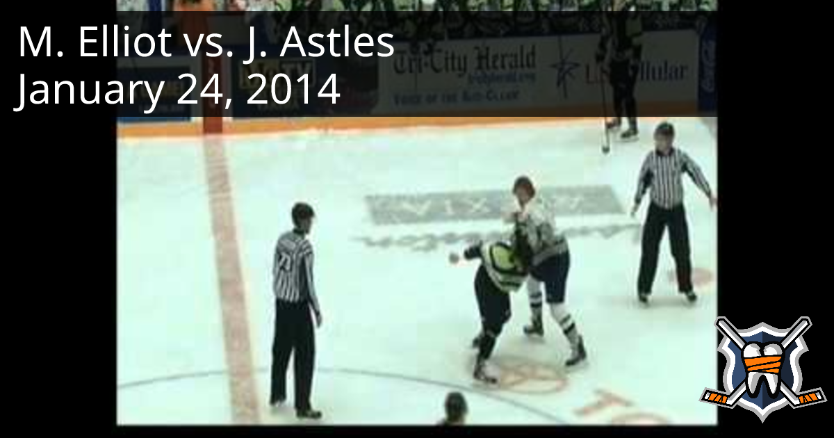Mitch Elliot vs. Jessey Astles, January 24, 2014 - Seattle Thunderbirds ...