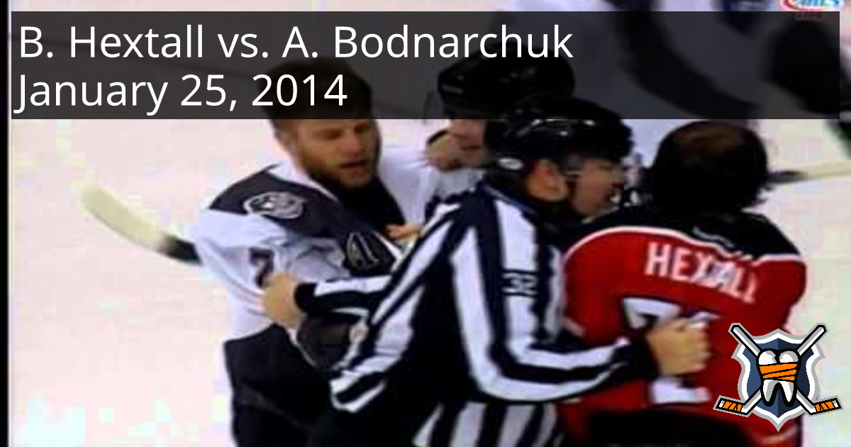 Brett Hextall vs. Andrew Bodnarchuk, January 25, 2014 - Portland ...