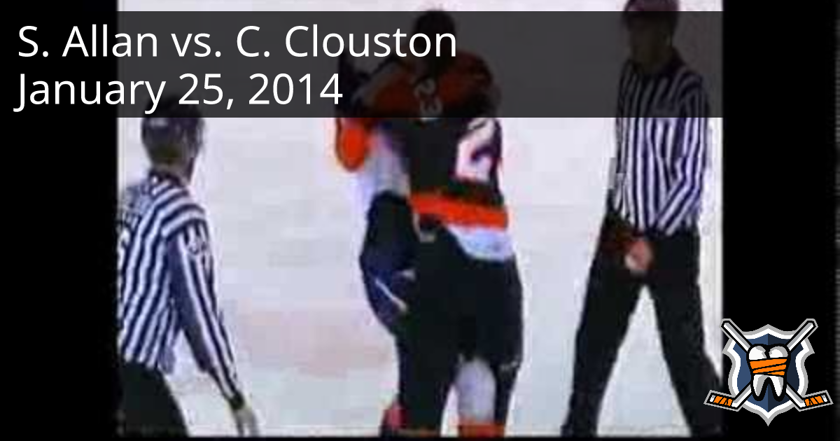 Scott Allan vs. Connor Clouston, January 25, 2014 - Medicine Hat Tigers ...