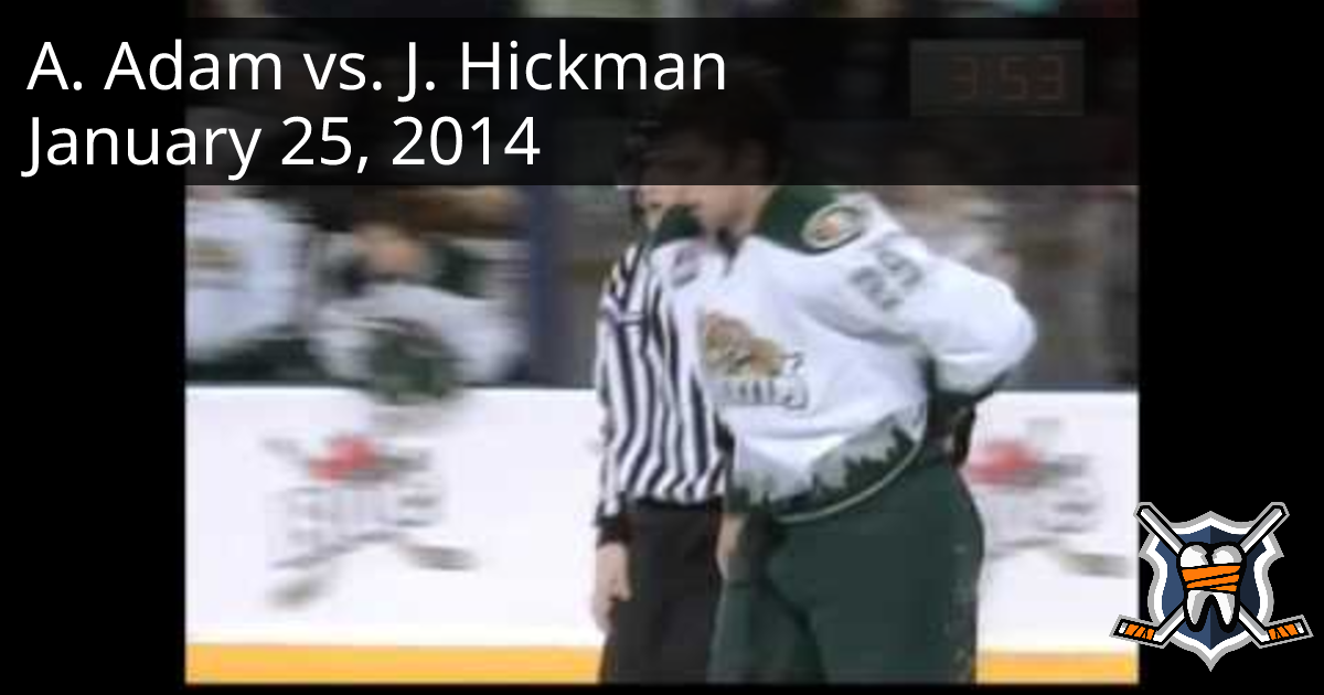 Austin Adam vs. Justin Hickman, January 25, 2014 - Everett Silvertips ...