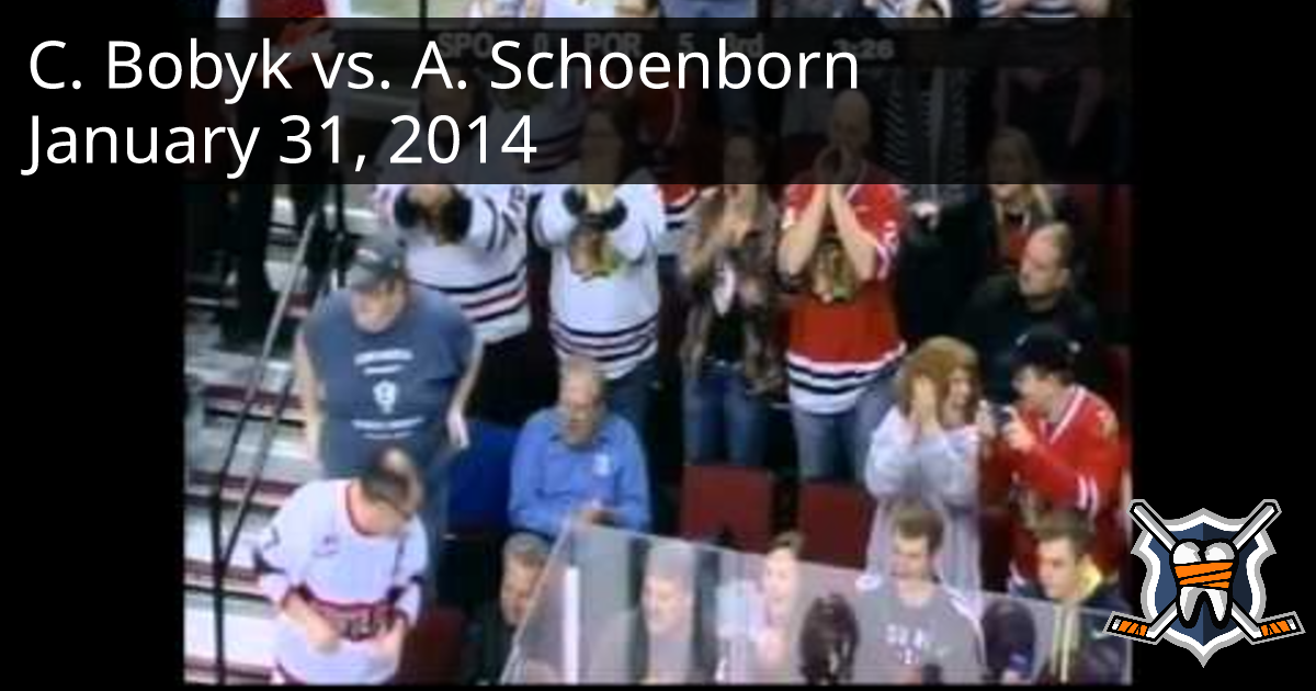 Colton Bobyk vs. Alex Schoenborn, January 31, 2014 - Spokane Chiefs vs ...