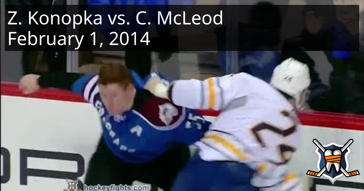 Zenon Konopka vs. Cody McLeod, February 1, 2014 - Buffalo Sabres vs ...
