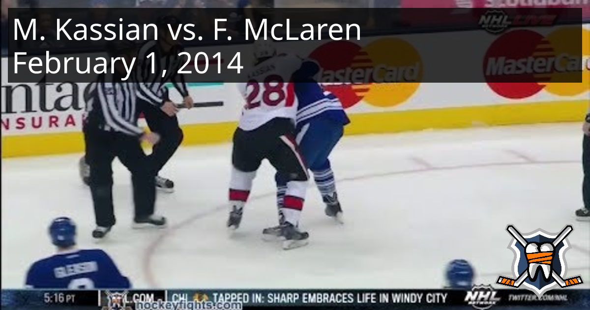 Matt Kassian vs. Frazer McLaren, February 1, 2014 - Ottawa Senators vs ...