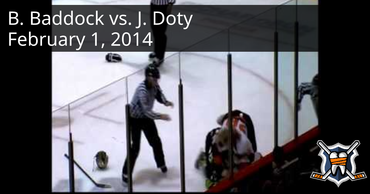 Brandon Baddock vs. Jacob Doty, February 1, 2014 - Edmonton Oil Kings ...