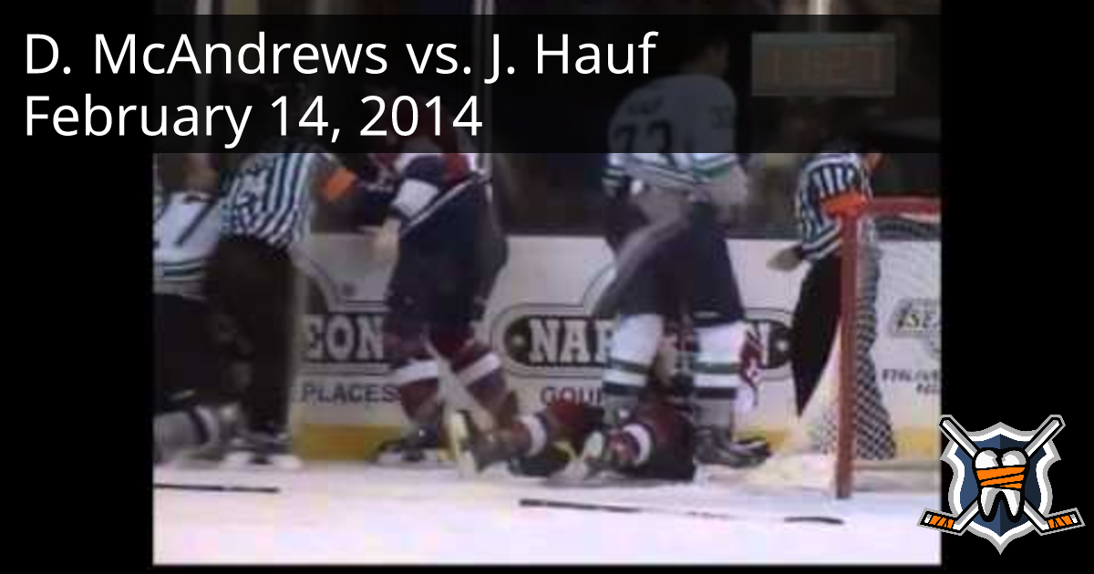 Devon McAndrews vs. Jared Hauf, February 14, 2014 - Tri-City Americans ...