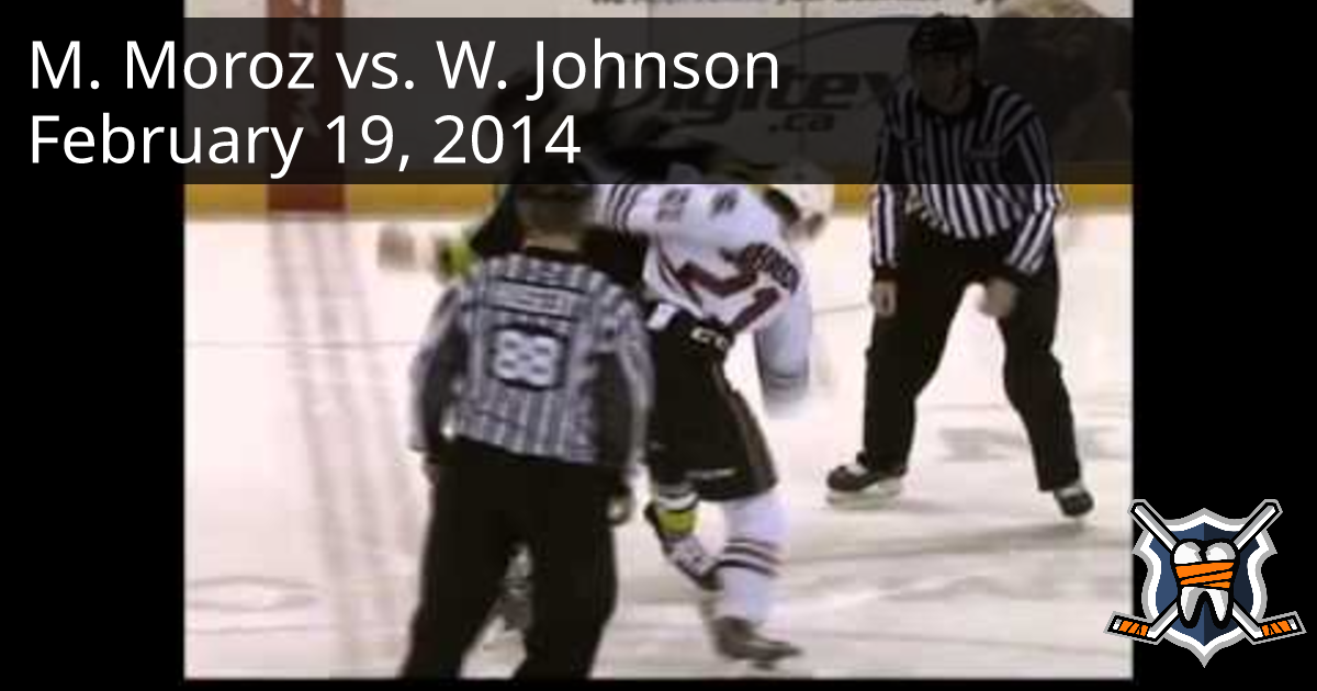 Mitch Moroz vs. Wyatt Johnson, February 19, 2014 - Edmonton Oil Kings ...