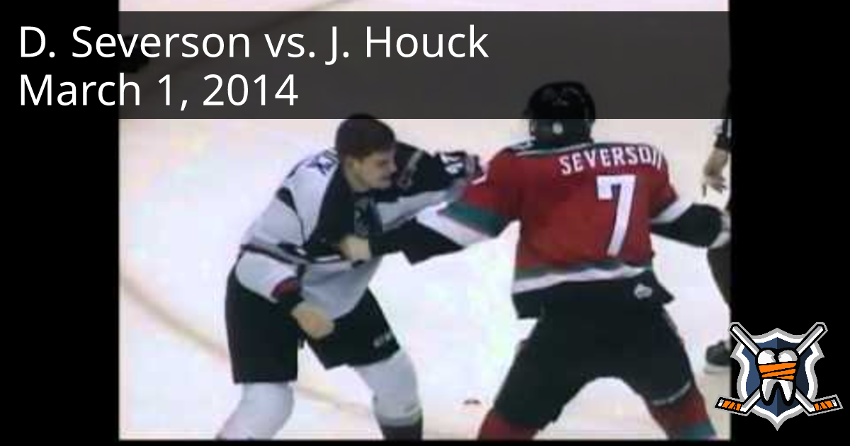 Damon Severson vs. Jackson Houck, March 1, 2014 - Kelowna Rockets vs ...