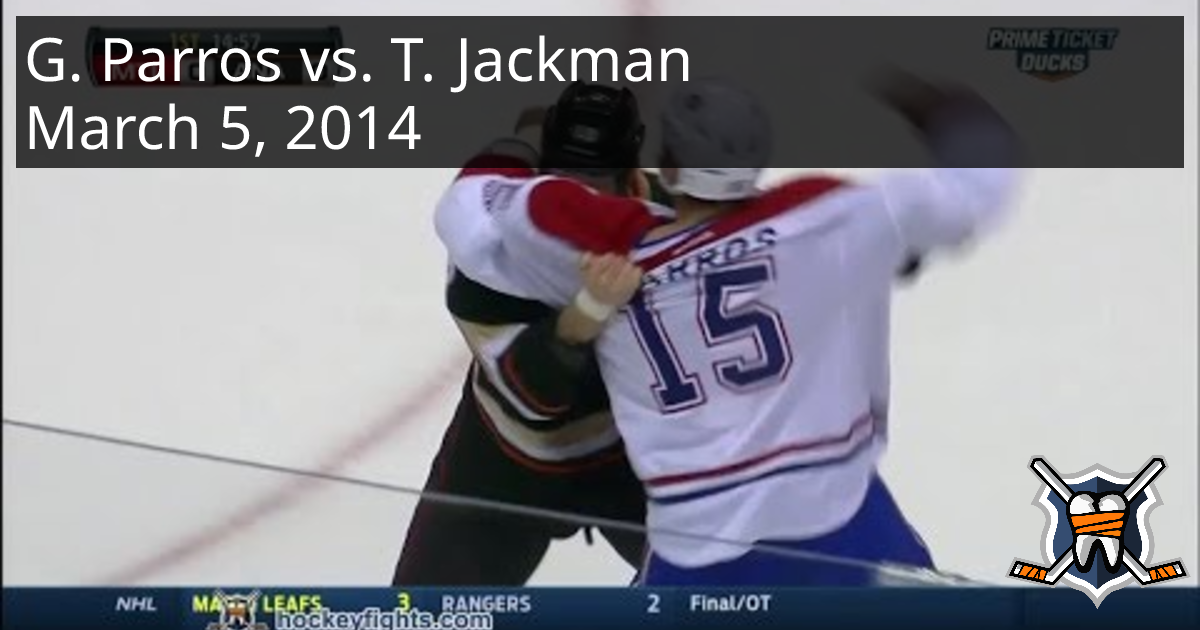 George Parros vs. Tim Jackman, March 5, 2014 - Montreal Canadiens vs ...