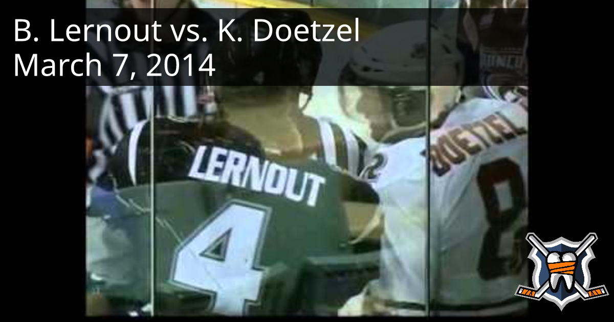 Brett Lernout vs. Kayle Doetzel, March 7, 2014 - Swift Current Broncos ...