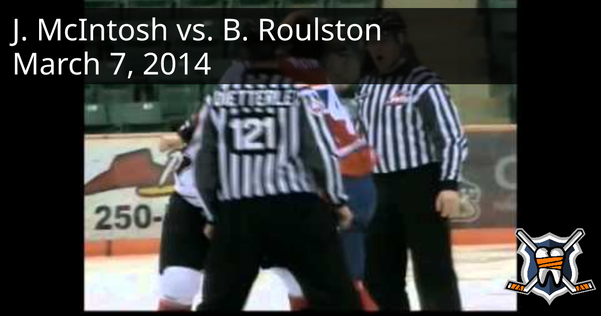 Jeremy McIntosh vs. Brett Roulston, March 7, 2014 - Spokane Chiefs vs ...