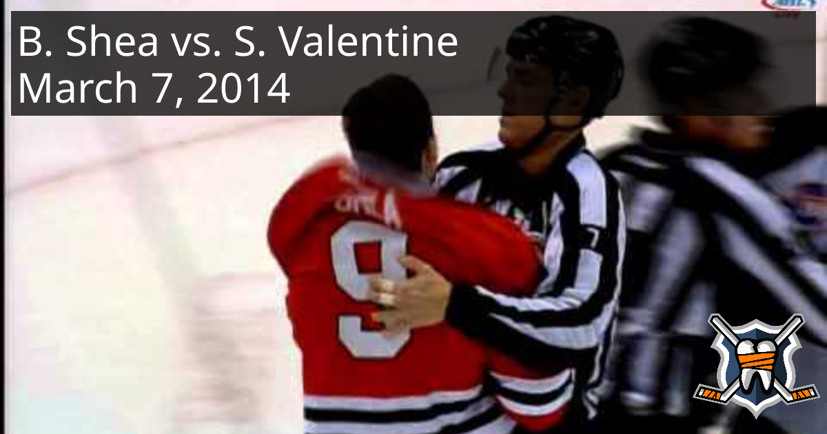 Bobby Shea vs. Scott Valentine, March 7, 2014 - Rockford IceHogs vs ...