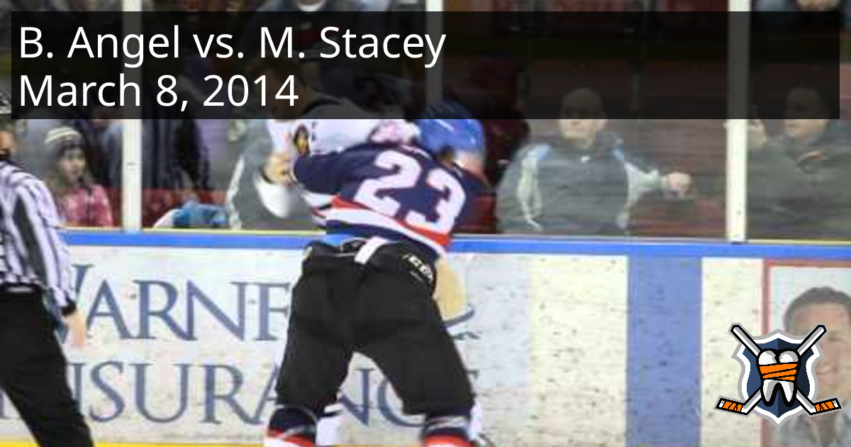 Brett Angel vs. Michael Stacey, March 8, 2014 - Laval Predators vs ...