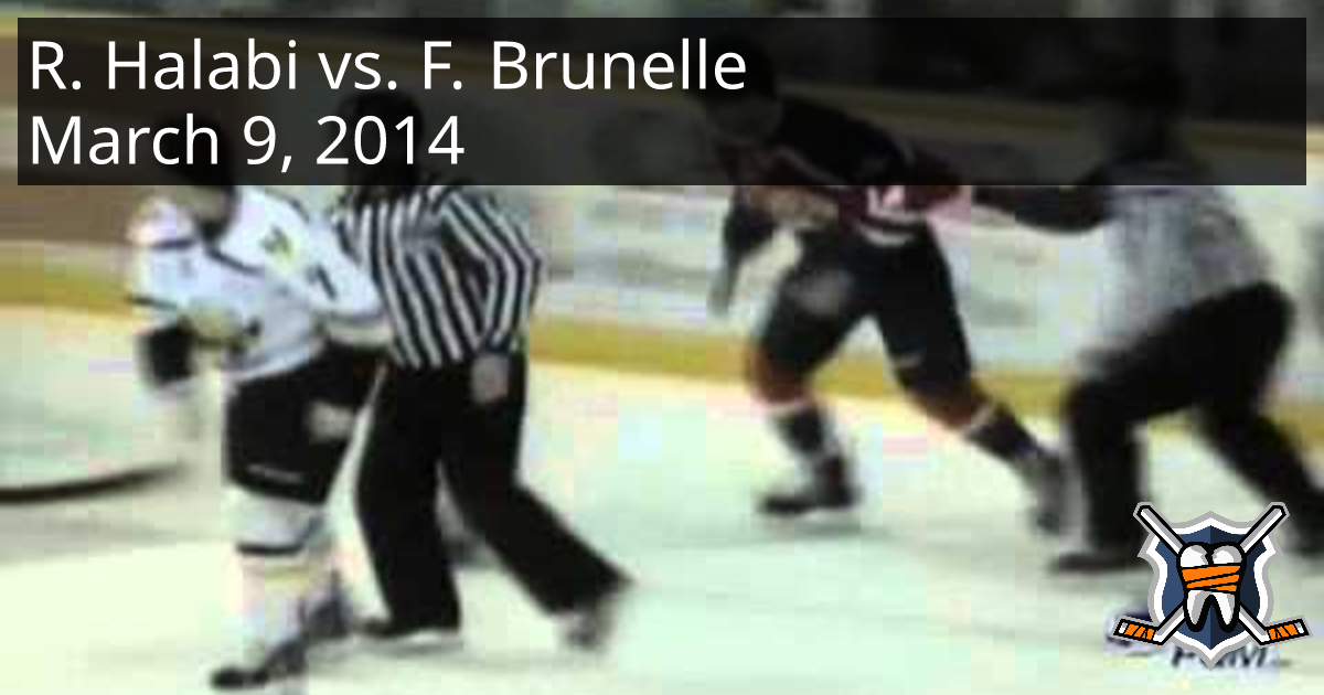 Reid Halabi vs. Francis Brunelle, March 9, 2014 - Moncton Wildcats vs ...