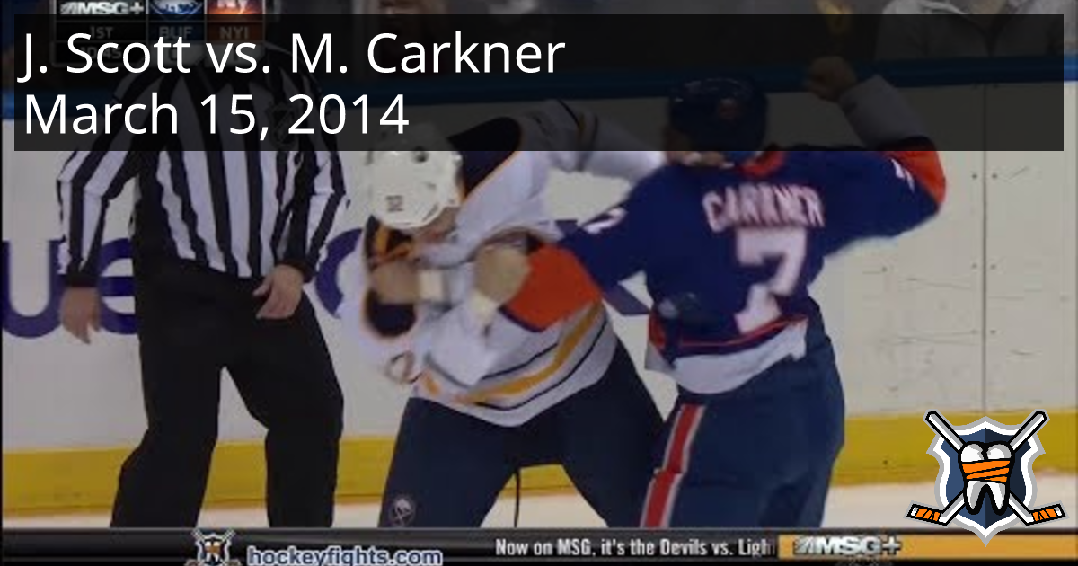 John Scott vs. Matt Carkner, March 15, 2014 - Buffalo Sabres vs. New ...