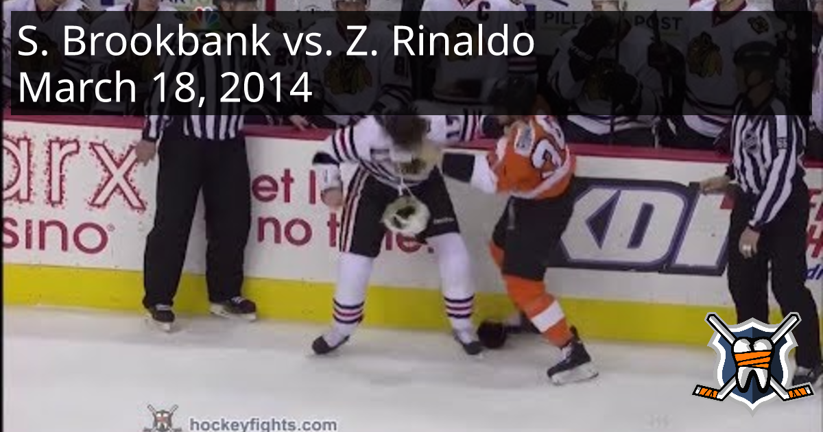Sheldon Brookbank vs. Zac Rinaldo, March 18, 2014 - Chicago Blackhawks ...