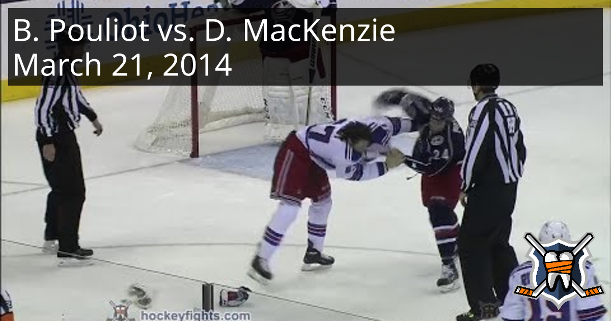 Benoit Pouliot vs. Derek MacKenzie, March 21, 2014 - New York Rangers ...