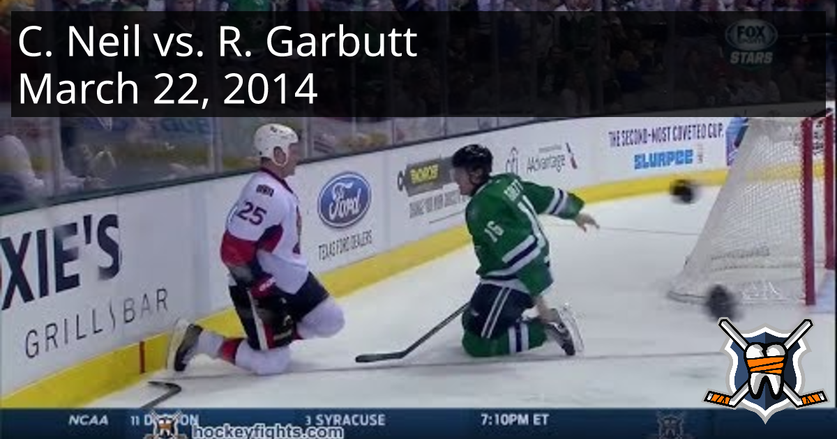 Chris Neil vs. Ryan Garbutt, March 22, 2014 - Ottawa Senators vs ...