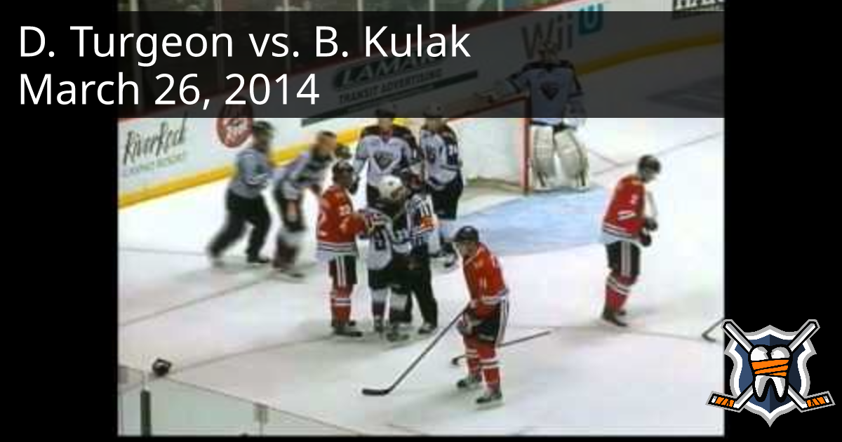 Dominic Turgeon vs. Brett Kulak, March 26, 2014 - Portland Winterhawks ...
