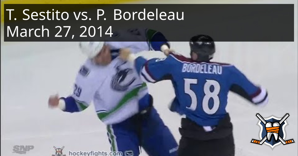 Tom Sestito vs. Patrick Bordeleau, March 27, 2014 - Vancouver Canucks ...