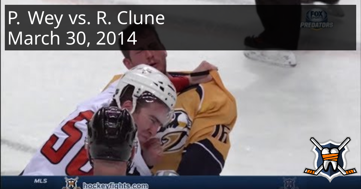 Patrick Wey vs. Richard Clune, March 30, 2014 - Washington Capitals vs ...
