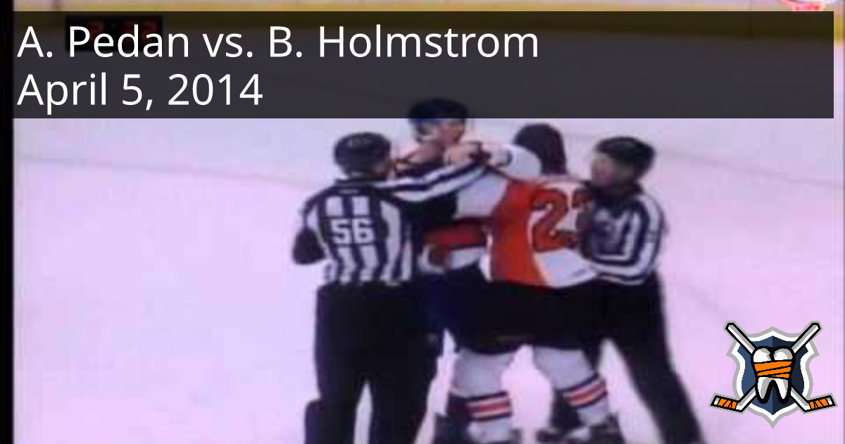 Andrey Pedan vs. Ben Holmstrom, April 5, 2014 - Bridgeport Sound Tigers ...