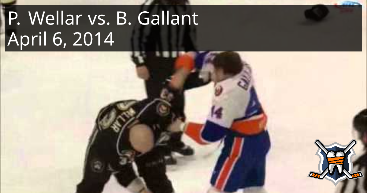 Patrick Wellar vs. Brett Gallant, April 6, 2014 - Hershey Bears vs ...