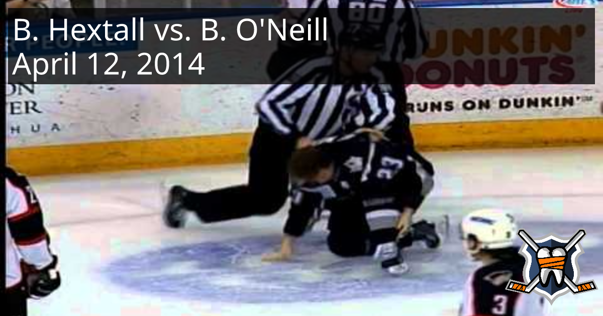 Brett Hextall vs. Brian O'Neill, April 12, 2014 - Portland Pirates vs ...
