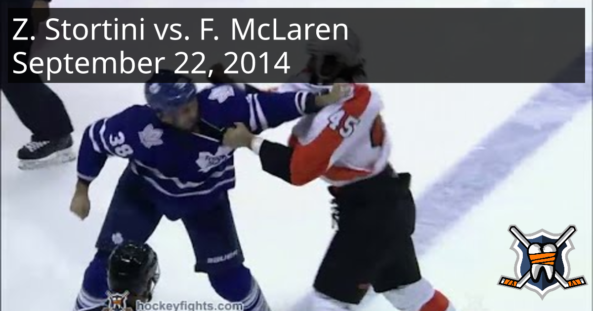 Zack Stortini vs. Frazer McLaren, September 22, 2014 - Philadelphia ...