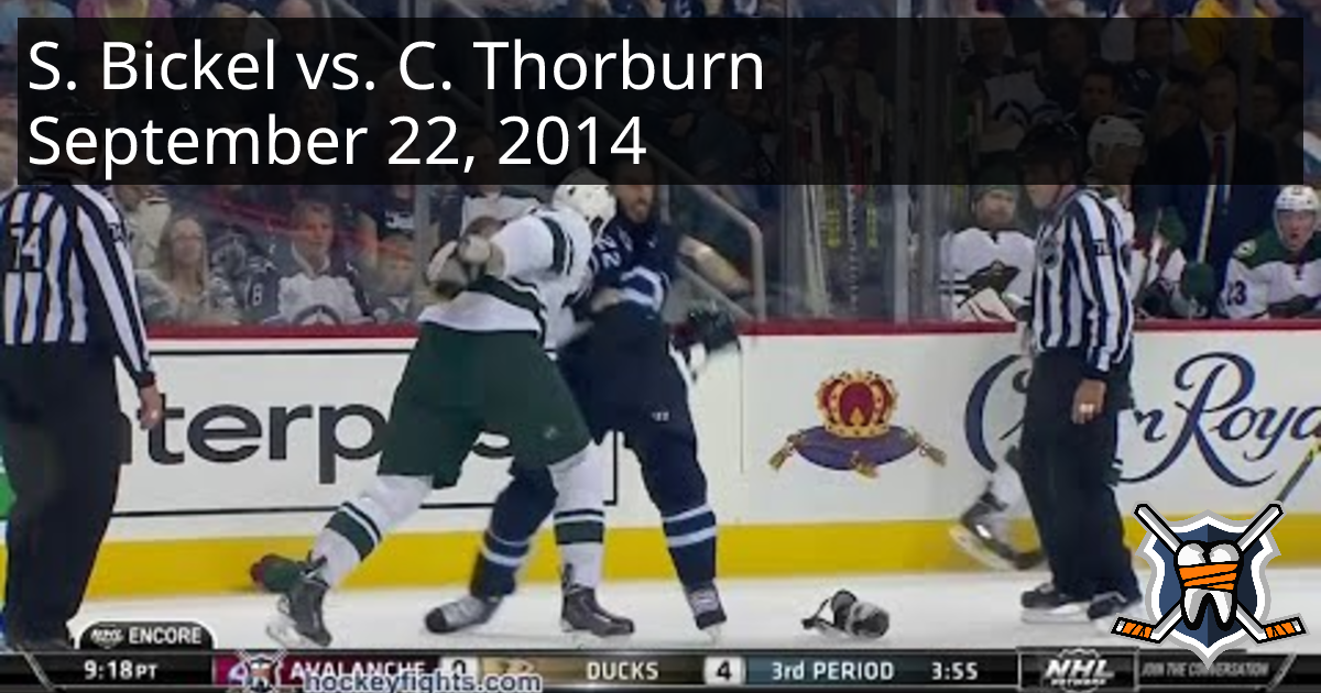 Stu Bickel vs. Chris Thorburn, September 22, 2014 - Minnesota Wild vs ...