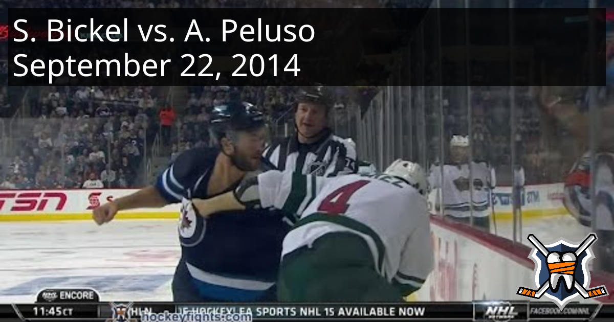 Stu Bickel vs. Anthony Peluso, September 22, 2014 - Minnesota Wild vs ...