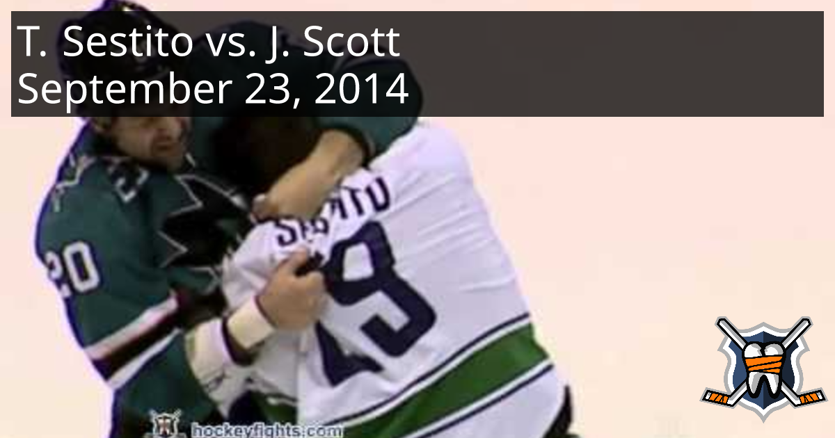 Tom Sestito vs. John Scott, September 23, 2014 - Vancouver Canucks vs ...