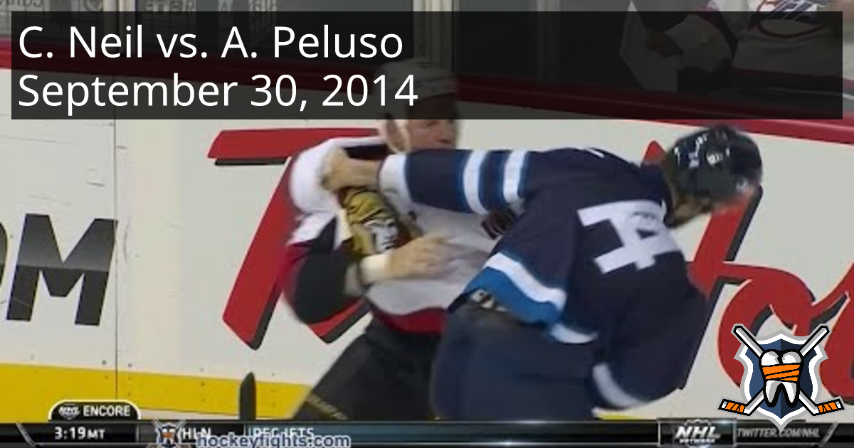 Chris Neil vs. Anthony Peluso, September 30, 2014 - Ottawa Senators vs ...