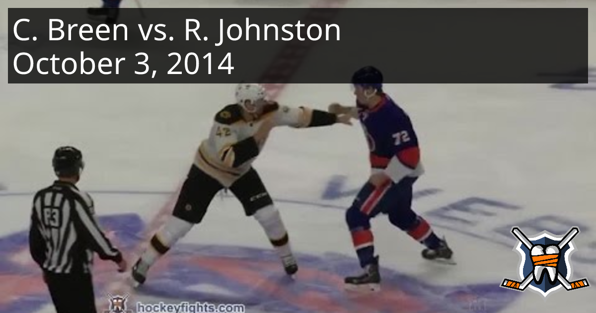 Christopher Breen vs. Ross Johnston, October 3, 2014 - Boston Bruins vs ...