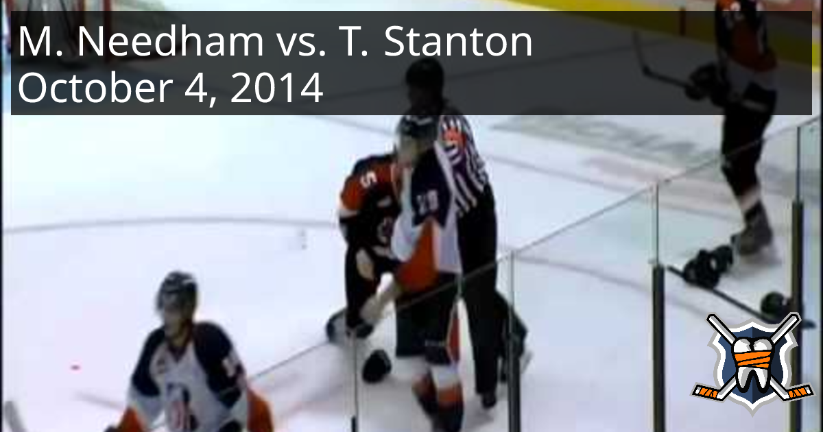 Matt Needham vs. Ty Stanton, October 4, 2014 - Kamloops Blazers vs ...