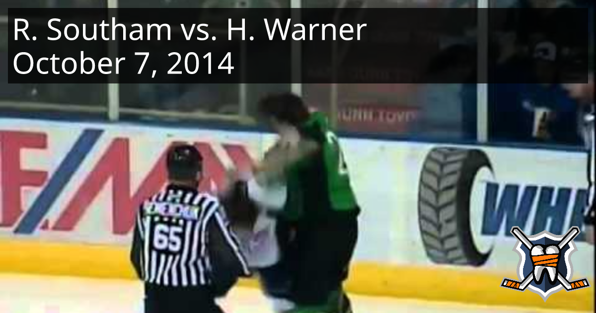 Rodney Southam vs. Hunter Warner, October 7, 2014 - Tri-City Americans ...