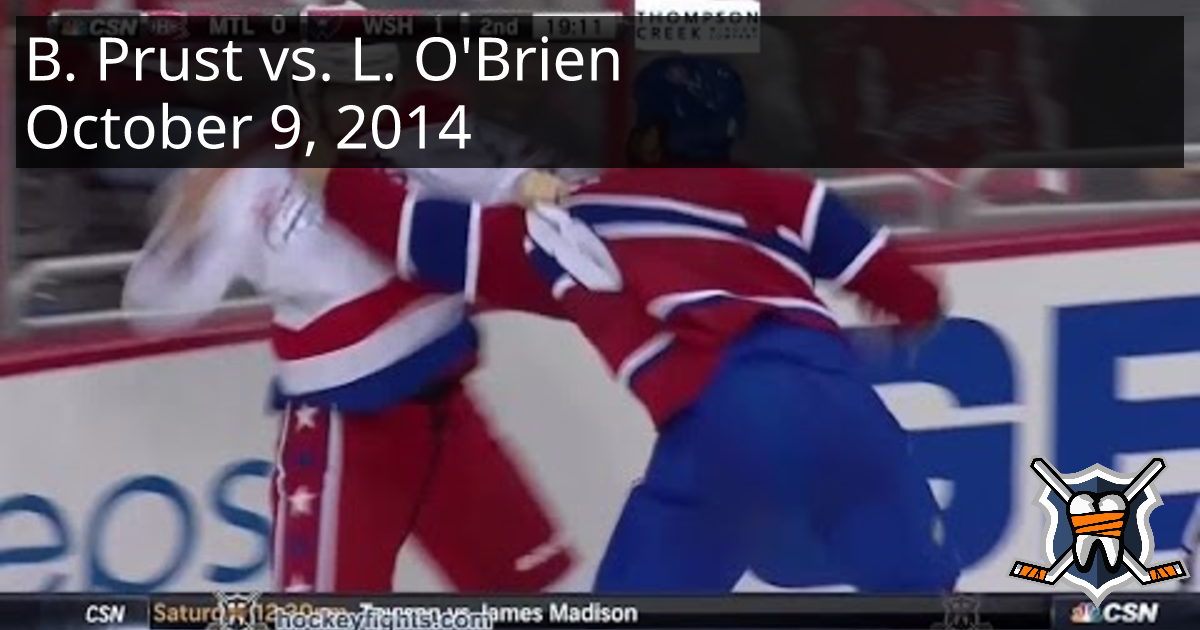Brandon Prust vs. Liam O'Brien, October 9, 2014 - Montreal Canadiens vs ...