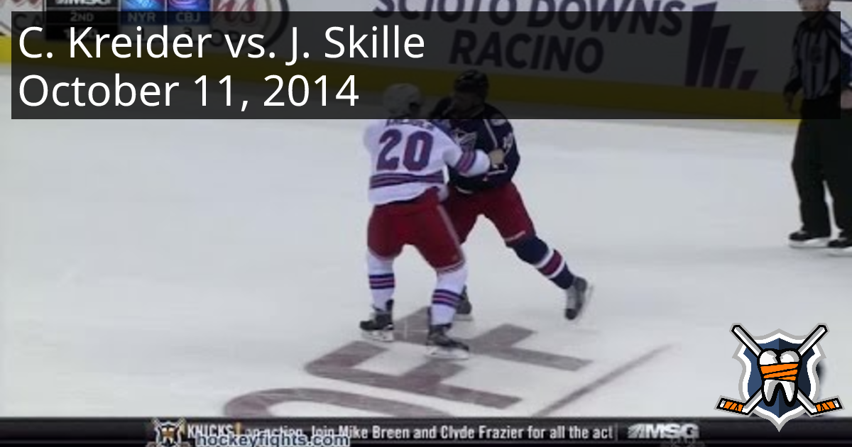 Chris Kreider vs. Jack Skille, October 11, 2014 - New York Rangers vs ...