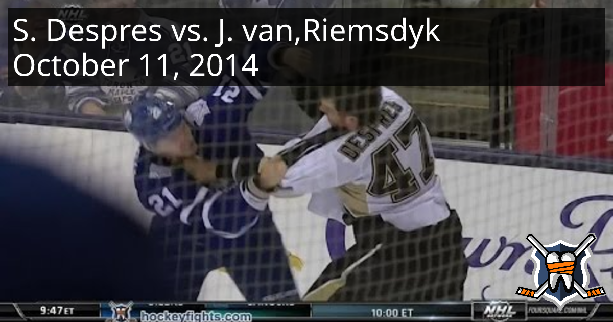 Simon Despres vs. James van Riemsdyk, October 11, 2014 - Pittsburgh ...