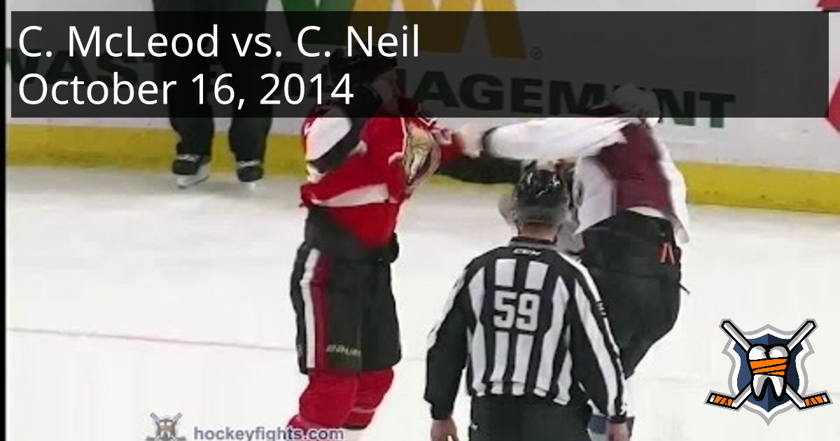 Cody McLeod vs. Chris Neil, October 16, 2014 - Colorado Avalanche vs ...