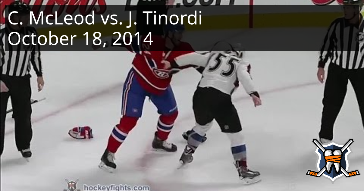 Cody McLeod vs. Jarred Tinordi, October 18, 2014 - Colorado Avalanche ...