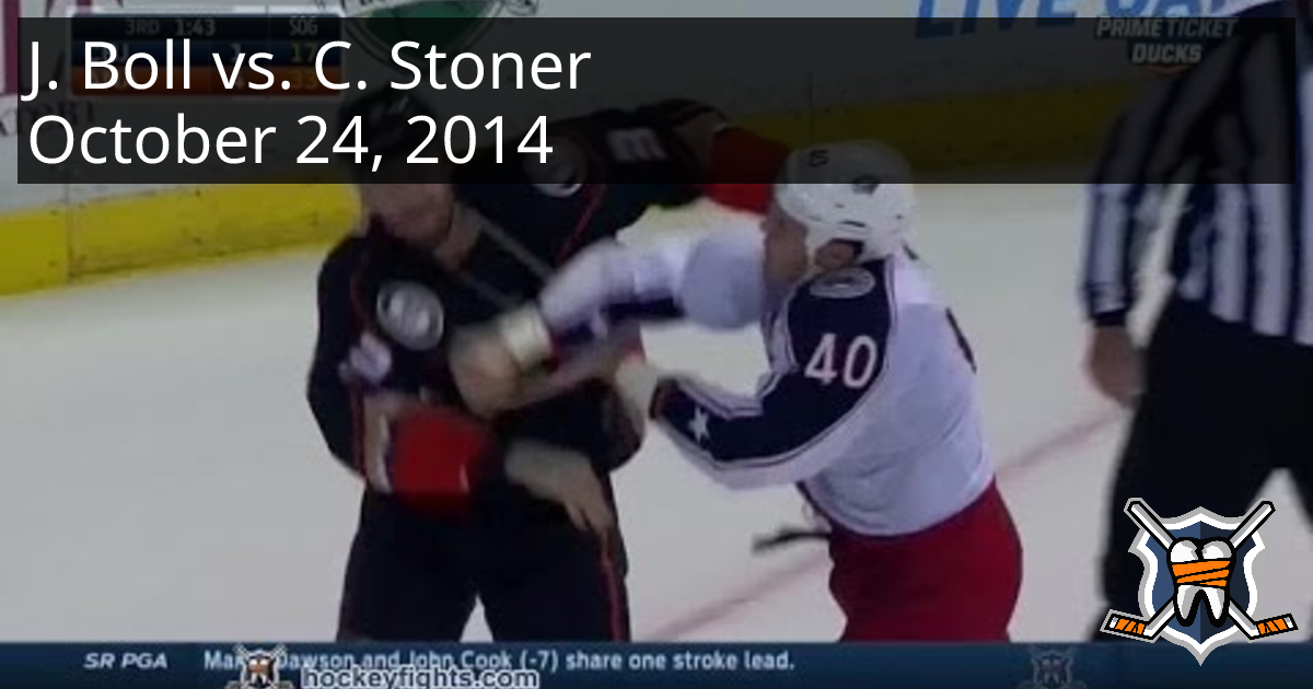 Jared Boll vs. Clayton Stoner, October 24, 2014 - Columbus Blue Jackets ...