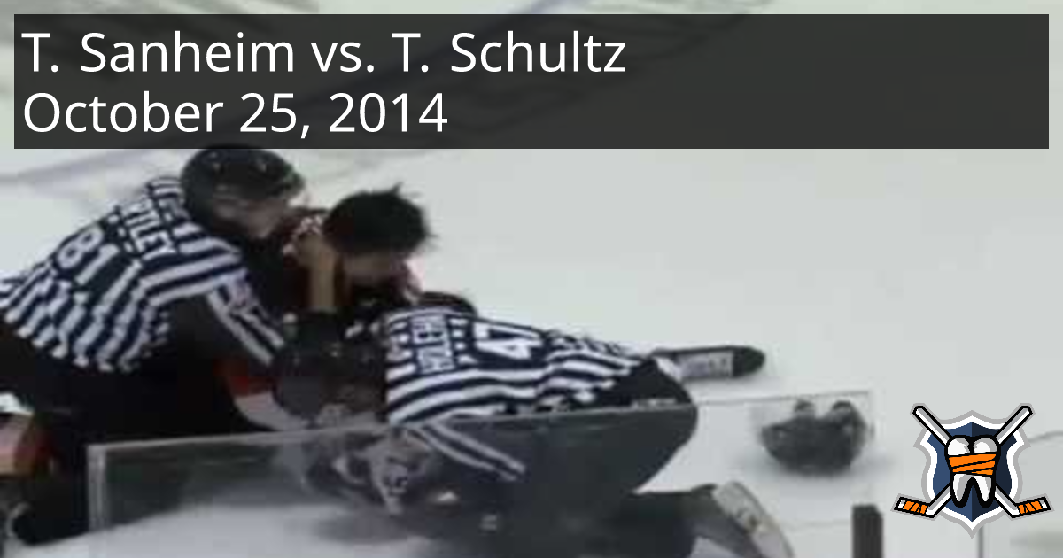 Taylor Sanheim vs. Ty Schultz, October 25, 2014 - Calgary Hitmen vs ...