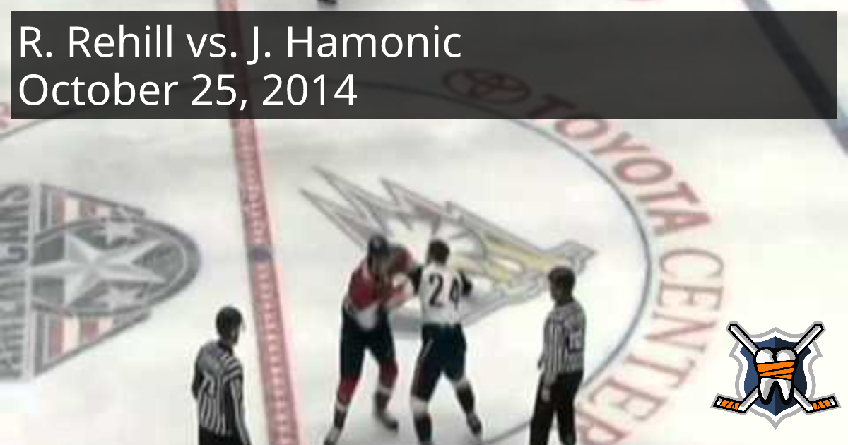 Ryan Rehill vs. Justin Hamonic, October 25, 2014 - Kamloops Blazers vs ...