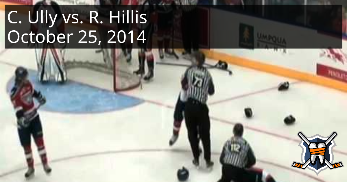 Cole Ully vs. Riley Hillis, October 25, 2014 - Kamloops Blazers vs. Tri-City Americans ...