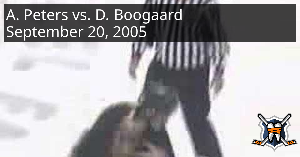 Andrew Peters vs. Derek Boogaard, September 20, 2005 - Buffalo Sabres ...