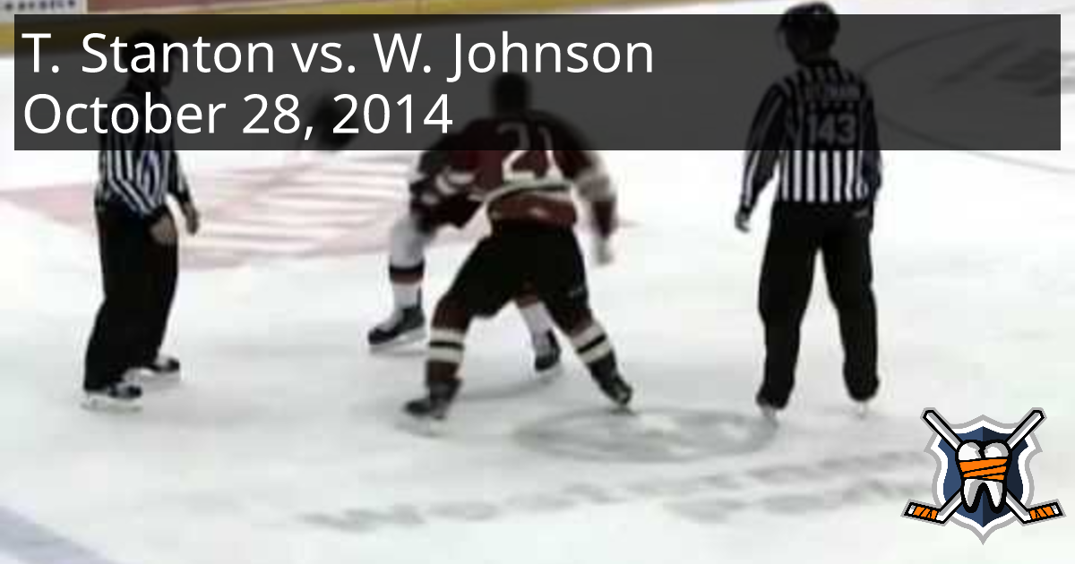 Ty Stanton vs. Wyatt Johnson, October 28, 2014 - Medicine Hat Tigers vs ...