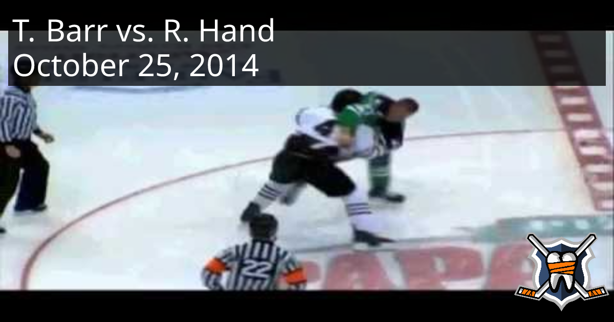 Tyler Barr vs. Ryan Hand, October 25, 2014 - Louisiana IceGators vs ...